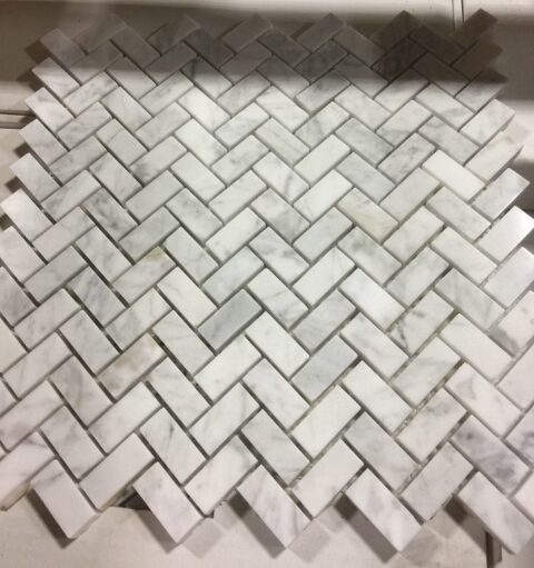 Carrara Herringbone Polished Marble | Simpolo Tile & Stone ...
